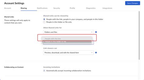 Error With Shared Links Setting Box Support
