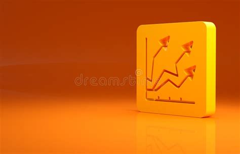 Yellow Financial Growth Increase Icon Isolated On Orange Background