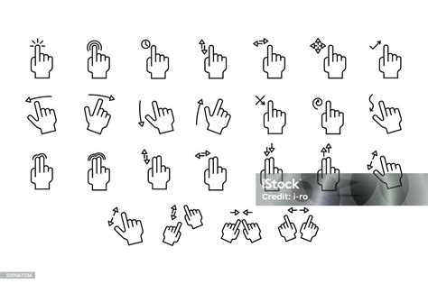 터치 스크린 제스처 아이콘 설정 합니다 라인 아트입니다 재고 벡터입니다 2015년에 대한 스톡 벡터 아트 및 기타 이미지 2015년 기업 재무와 산업 꼬집기 Istock