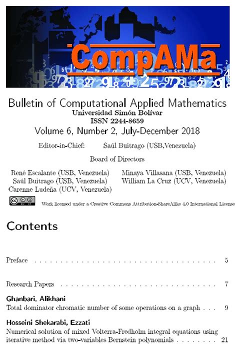 Bulletin Of Computational Applied Mathematics Journal Finder