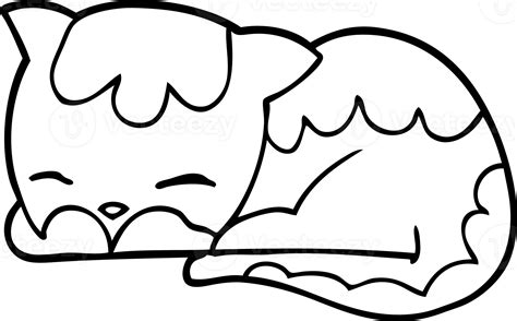Cartoon Cat Sleeping 45038625 Png