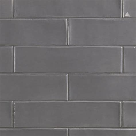 Sample Manchester Charcoal Gray 3x12 Subway Glazed Ceramic Wall Tilee