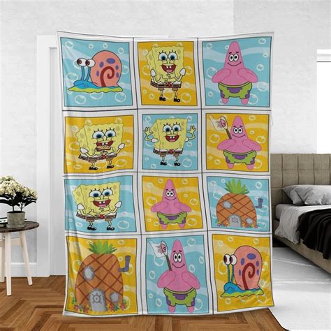 Spongebob Spongebob T For Fan Patrick Star Spongebob Comfy Sofa Throw Blanket T Let