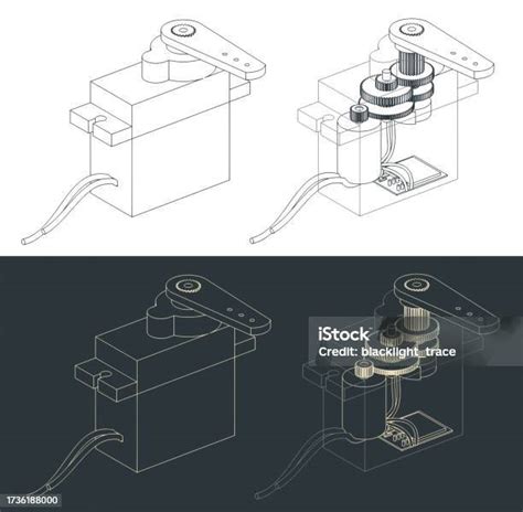 Cetak Biru Motor Servo Ilustrasi Stok Unduh Gambar Sekarang Bagian