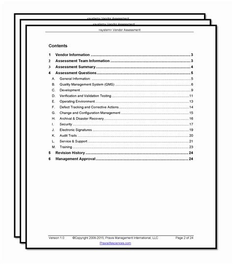Vendor Audit Checklist Template