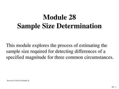 Ppt Module 28 Sample Size Determination Powerpoint Presentation Free