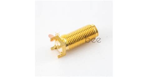 Rf Coaxial Connector Standard Sma Jack Straight Solder Type For Pcb Mount