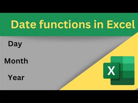 How To Use Date And Time Functions In Microsoft Excel Datefunction YouTube