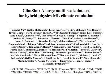ClimSim awarded Best Paper Award at NeurIPS M²LInES
