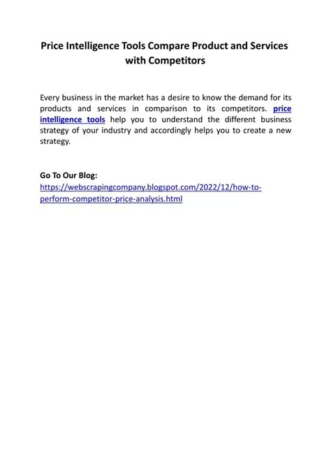 Ppt Price Intelligence Tools Compare Product And Services With