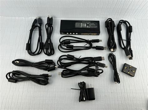 Used CKLau 4 Port USB 3 0 Displayport 1 4 KVM Switch 4K144Hz 8K30Hz With Cables UBB Threads