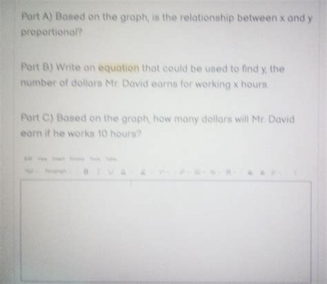 solved part a based on the graph is the relationship between x and y