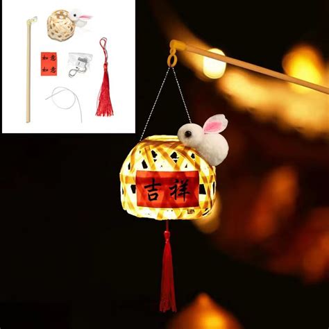 潮汕竹编迷你发光小灯笼传统diy 材料手工编织中秋节手提花灯装饰 阿里巴巴