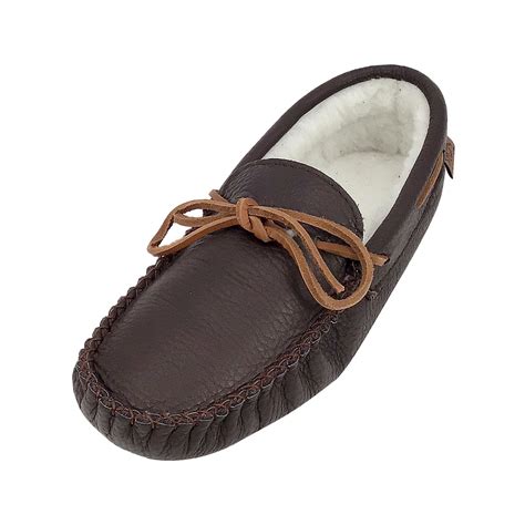 Best Mens Authentic Genuine Leather And Suede Moccasin Slippers And Rubber