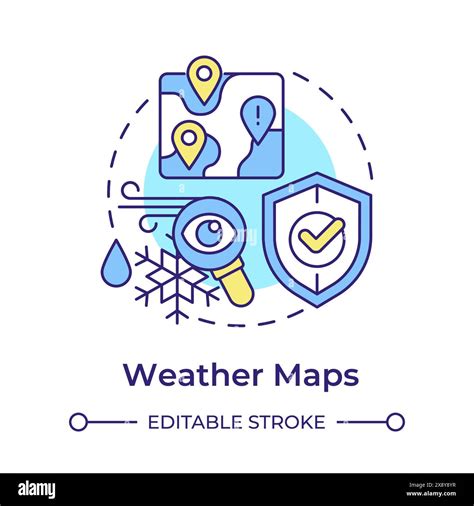 Weather Maps Multi Color Concept Icon Stock Vector Image Art Alamy