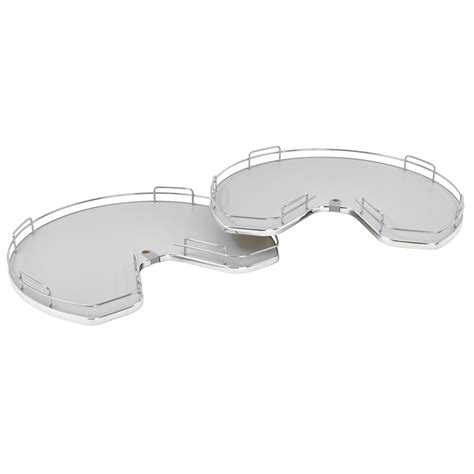 Rev A Shelf 53 CC 810 GR 1 32 Collapsible Lazy Susan 2 Tray Set Gray Finish