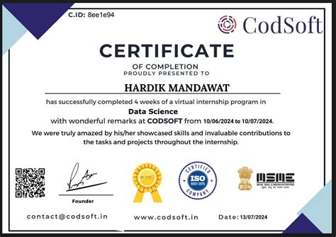 Hardik Mandawat On Linkedin Internship Datascience Machinelearning