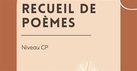 Recueil de poèmes Cocon Schooling