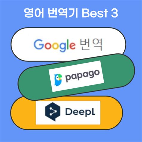 영한 한영 번역기 Best 3 파파고 Vs 구글 번역기 Vs Deepl 딥엘 Edu연구소