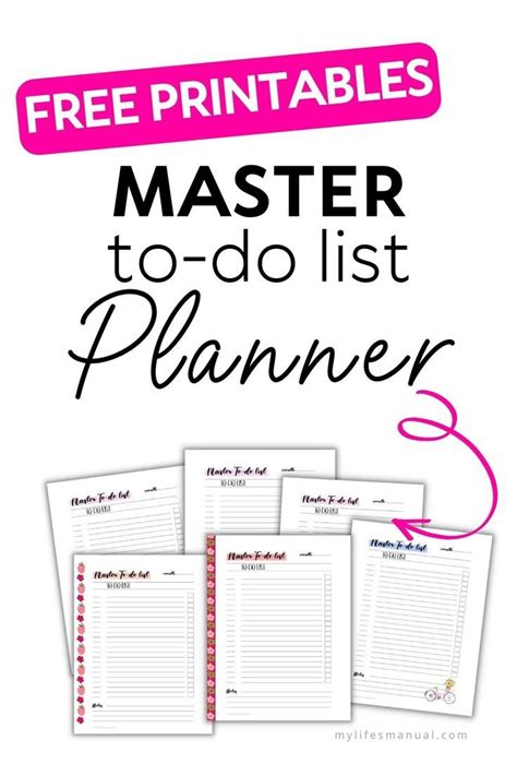 Free Master To Do List Printable Planner To Do Lists Printable