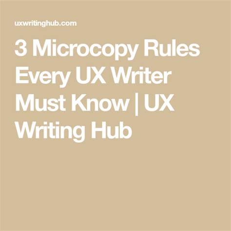 3 Microcopy Rules Every Ux Writer Must Know Artofit