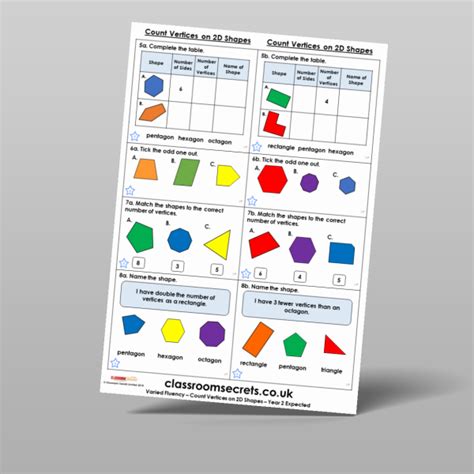 Year 2 Count Vertices On 2d Shapes Varied Fluency Resource Classroom Secrets