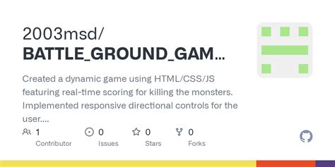 Github Msd Battle Ground Game In Html Css Js Created A Dynamic