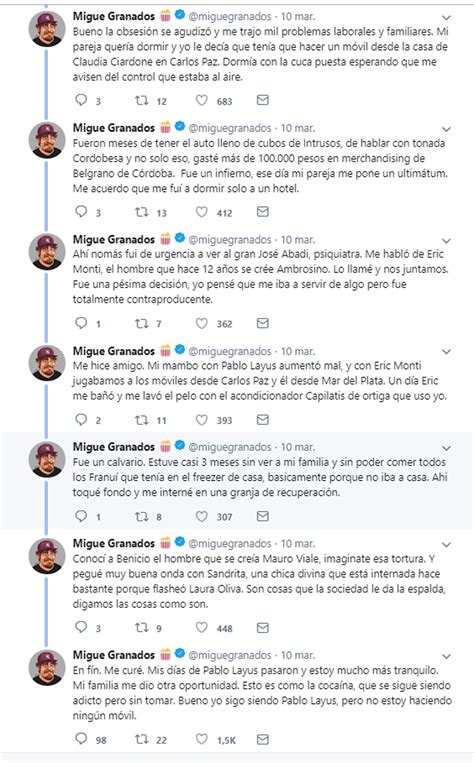 El Desopilante Relato De Migue Granados Sobre Cuando Se Creía Que Era