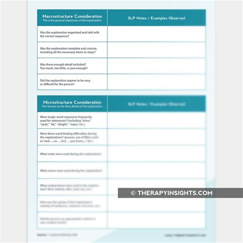 Procedural Narrative Production Task Adult And Pediatric Printable