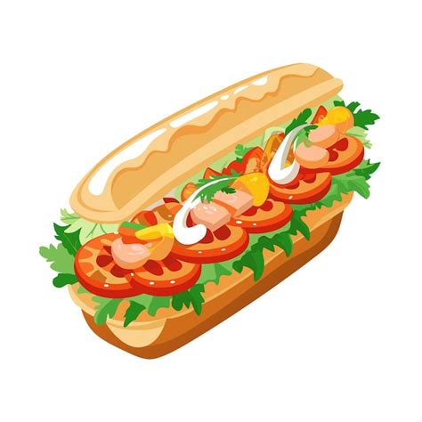 현실적인 샌드위치 터 일러스트레이션 개념 프리미엄 벡터