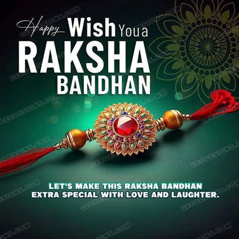 Happy Raksha Bandhan Glowing Green Theme Best Wishes Greeting Poster