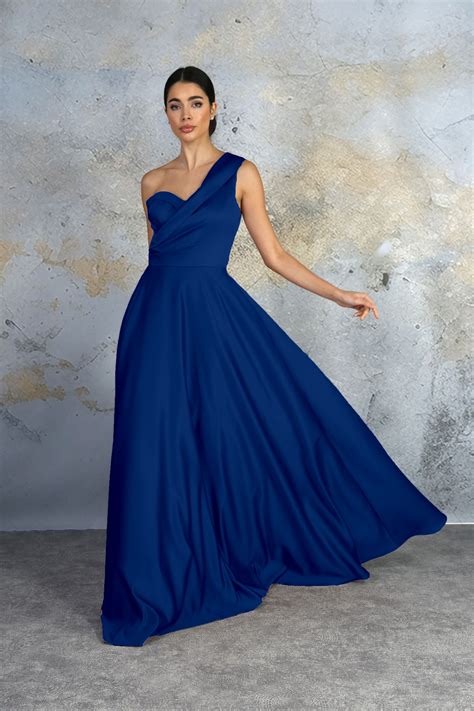 One Shoulder Satin Ballgown Richard Designs