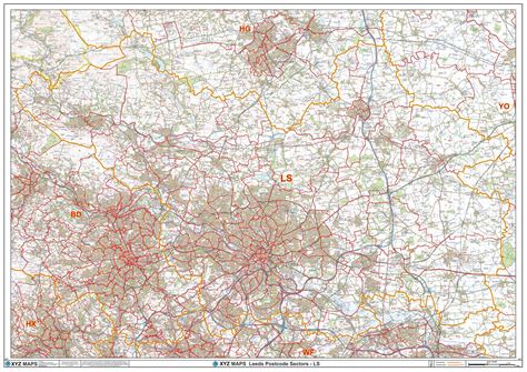 Xyz Maps Leeds Ls Postcode Wall Map Mapsherpa