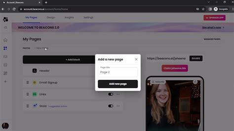 Beacons Creating A Page Flow On Web Page Flows