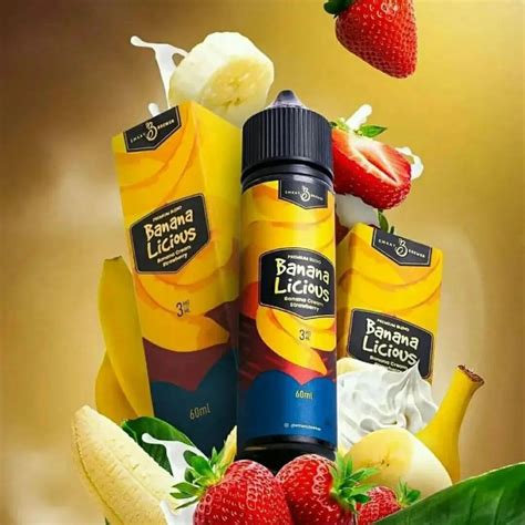Jual Banana Licious Liquid Banana Cream Strawberry Emkay Brewer 3mg 6mg