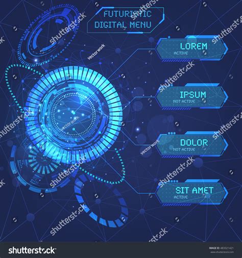 Set Ui Hud Elements Cyber User Stock Vector Royalty Free 483321421