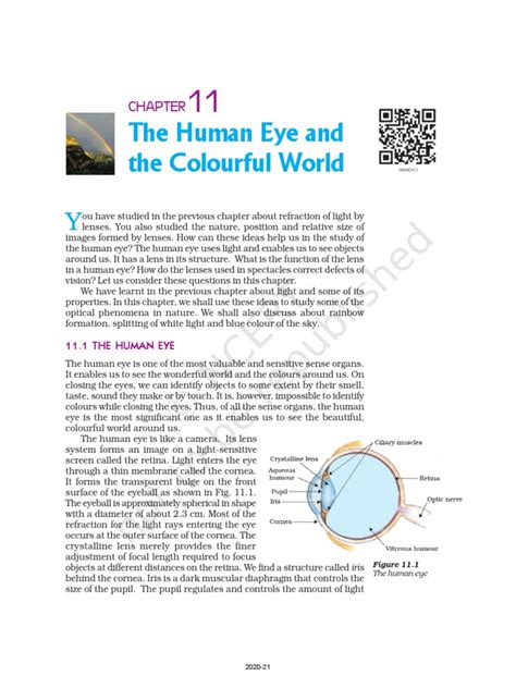 Ncert Books For Class 10 Science Chapter 11 Human Eye And Colorful