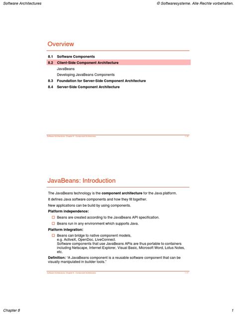 116 Software Architectures Chapter 8 Component Architectures Pdf Component Based