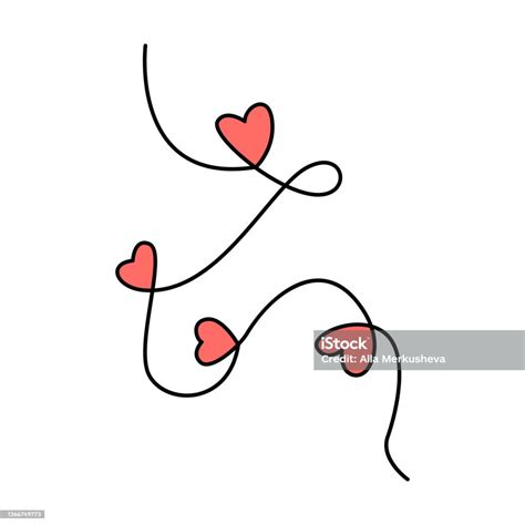 사랑의 심장 낙서 벡터 일러스트와 발렌타인 데이 화환 장식 은 손으로 그린 색 개체 그룹에 대한 스톡 벡터 아트 및 기타 이미지