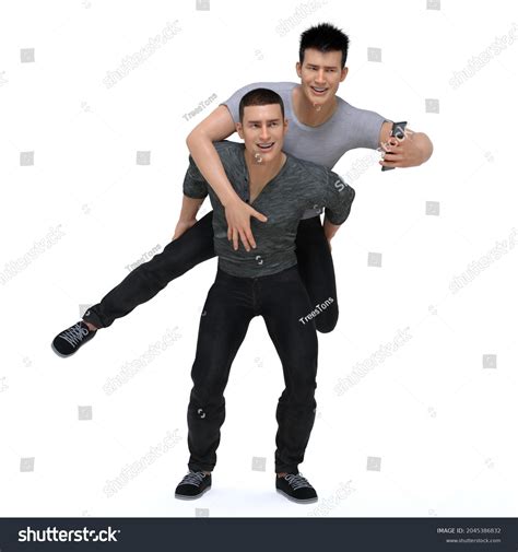 3d Render Couple Guy Who Has Stock Illustration 2045386832