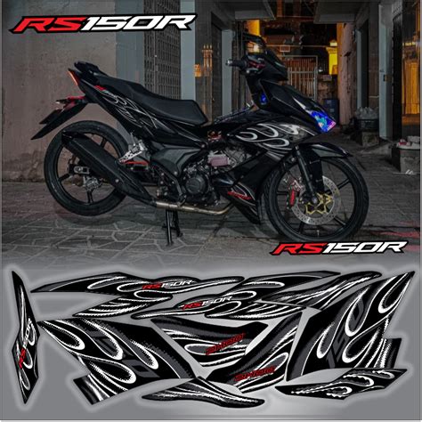 tem xe winner x v2 mẫu tem lửa màu bạc dán xe dàn áo đen Shopee Việt Nam