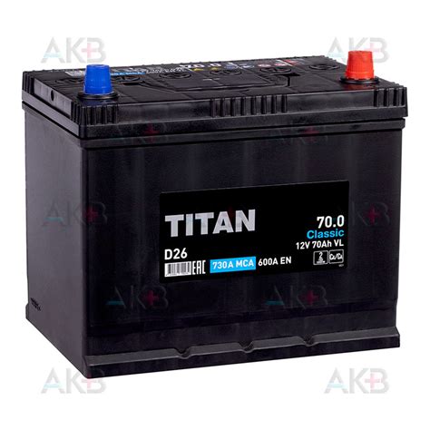 Купить Автомобильный аккумулятор Titan Classic 70 Ач 600A обр. пол ...