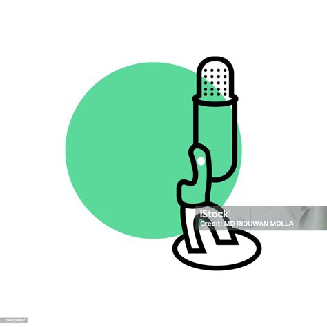Microphone Icon Vector Fill Outline Stock Illustration Download Image