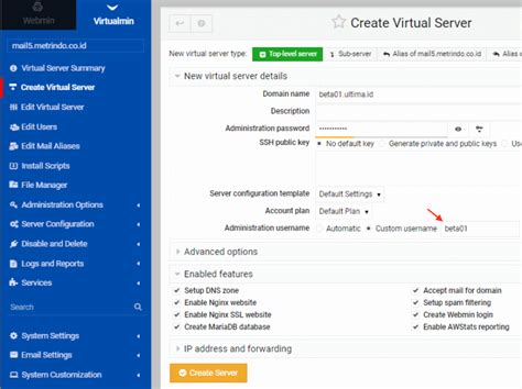 Create Virtual Server Pada Virtualmin Pt Proweb Indonesia