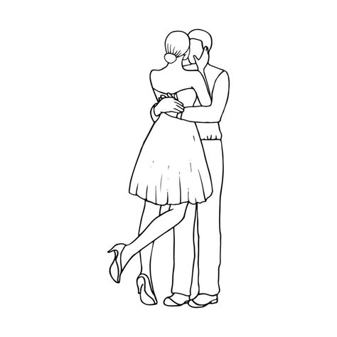 Man Lifted Hugging Woman Hand Drawn Doodle 48683079 Vector Art At
