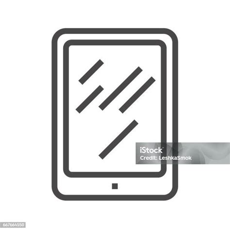 平板電腦細線向量圖示向量圖形及更多便攜式資訊設備圖片 便攜式資訊設備 器材 圖示 Istock