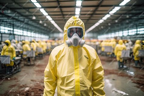 Premium Ai Image A Person Wearing A Hazmat Suit And Mask