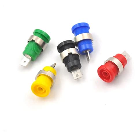 5 pçs lote 4mm plugues de banana fêmea jack tomada fio conector 29 66 4 35mm 5 cores Conectores