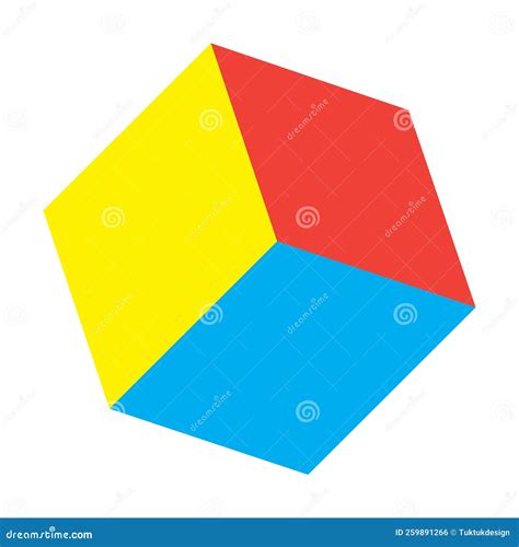 Cube Icon Cuboid Block Shape Vector Element Stock Vector