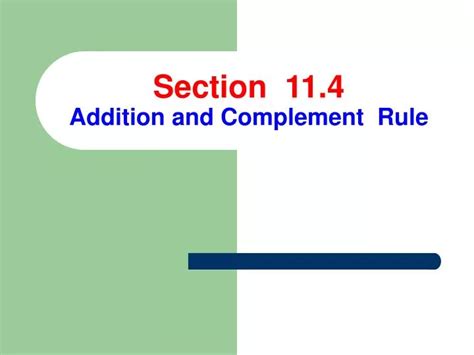 ppt section 11 4 addition and complement rule powerpoint presentation